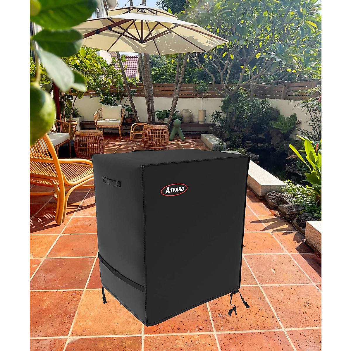 ATYARD 30-inch Outdoor Cover for Keter Unity (Small) Portable Table - UV Resistant, Breathable, All Weather (30" L x 24" W x 32" H) Black