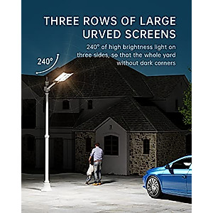 OKPRO Solar Street Lights Outdoor - 1200W Solar Parking Lot Lights, 7000K LED Solar Lights, Dusk to Dawn, Motion Sensor, Commercial Grade