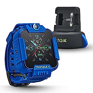 TickTalk 4 Kids Smartwatch with Power Base Bundle (Blue Watch On at&T's Network)