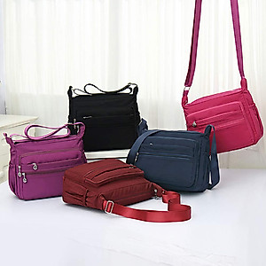 Collsants Small Nylon Crossbody Bag for Women Everyday Purse Travel Shoulder Bag Multi Pocket