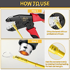 540PCS Marine Grade Heat Shrink Wire Connectors - Sopoby Electrical Connectors Kit of Tinned Red Copper, AWG 22-10 Waterproof Crimp connectors terminals Insulated Ring Fork Spade Butt Splices