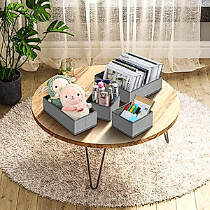 DIMJ Drawer Organizer Clothes, 12 Pack Underwear Organizer, Foldable Closet Organizers, Sock Organizer Bra Organizer, Fabric Dresser Organizer for Clothes, Bra, Socks, Tie (Grey)