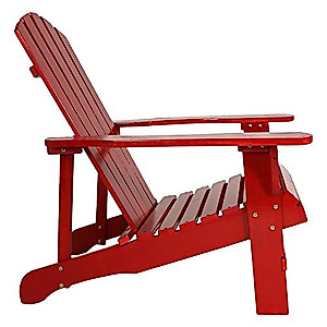 Sunnydaze Coastal Bliss Outdoor Painted Adirondack Chair - Natural Fir Wood Construction - Patio, Deck, Fire Pit, Garden, Porch and Lawn Seating - Red