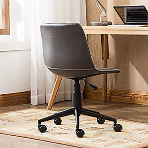 Roundhill Furniture Cesena Faux Leather 360 Swivel Air Lift Office Chair, Gray