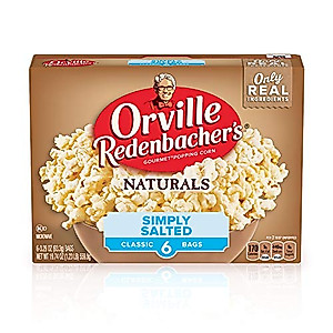Orville Redenbacher’s Naturals Simply Salted Microwave Popcorn, Gluten Free, 6 Count Popcorn Bags (6 Boxes)