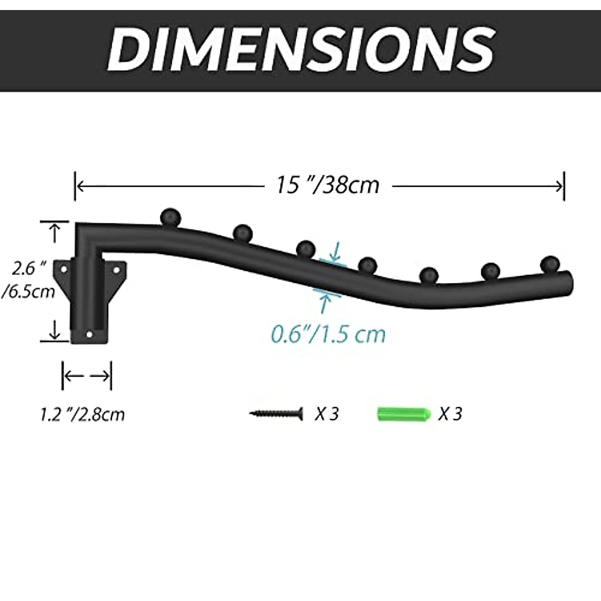 Folding Clothes Hanger Rack Swing Arm Hook Holder Clothing Hanging Garment Drying Closet Rod Storage Organizer Wall Mount Space Saving for Closet Organizer, Bathroom, Bedroom, Laundry Room Black