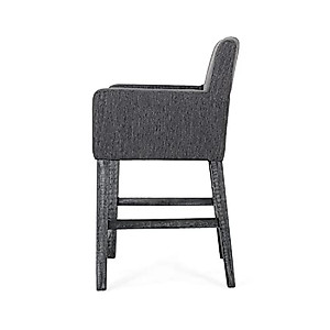 Christopher Knight Home Armga Upholstered 26 inch Counter Stool - Charcoal/Gray