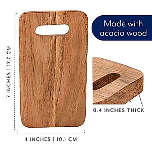 AuldHome Mini Wood Charcuterie Boards (Set of 3); Small Personal-Sized Rectangular Serving Acacia Wooden Trays