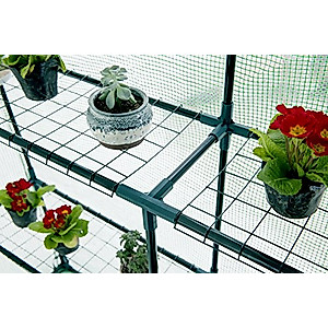 GOJOOASIS Walk in Portable Garden Greenhouse Mini Plants Shed Hot House with 3 Tiers