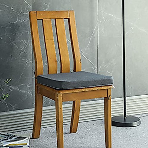 Chair Cushion for Dining Chairs with Ties 4 Pack Non Slip Memory Foam Kitchen Room Chair Pads for Outdoor Patio Furniture 17x16 Inch, Gray