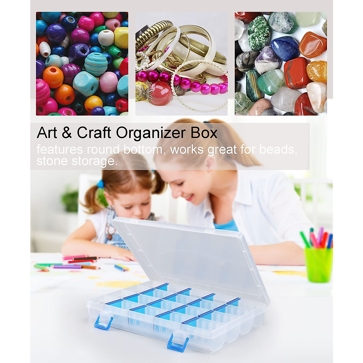 Uxwuy Snackle Box Charcuterie Container Tackle Box Organizer Plastic Clear Tackle Box for Snacks Beads Organizer Art Craft Storage Compartment Box