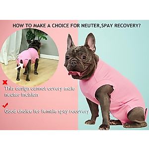 Wabdhaly Dog Surgery Recovery Suit for Female Spay,Puppy Surgical Recovery Zip Up Suit,Anti-Licking Bodysuit for Abdominal Wounds,Cone Alternative Recovery Blank Suit for Dogs