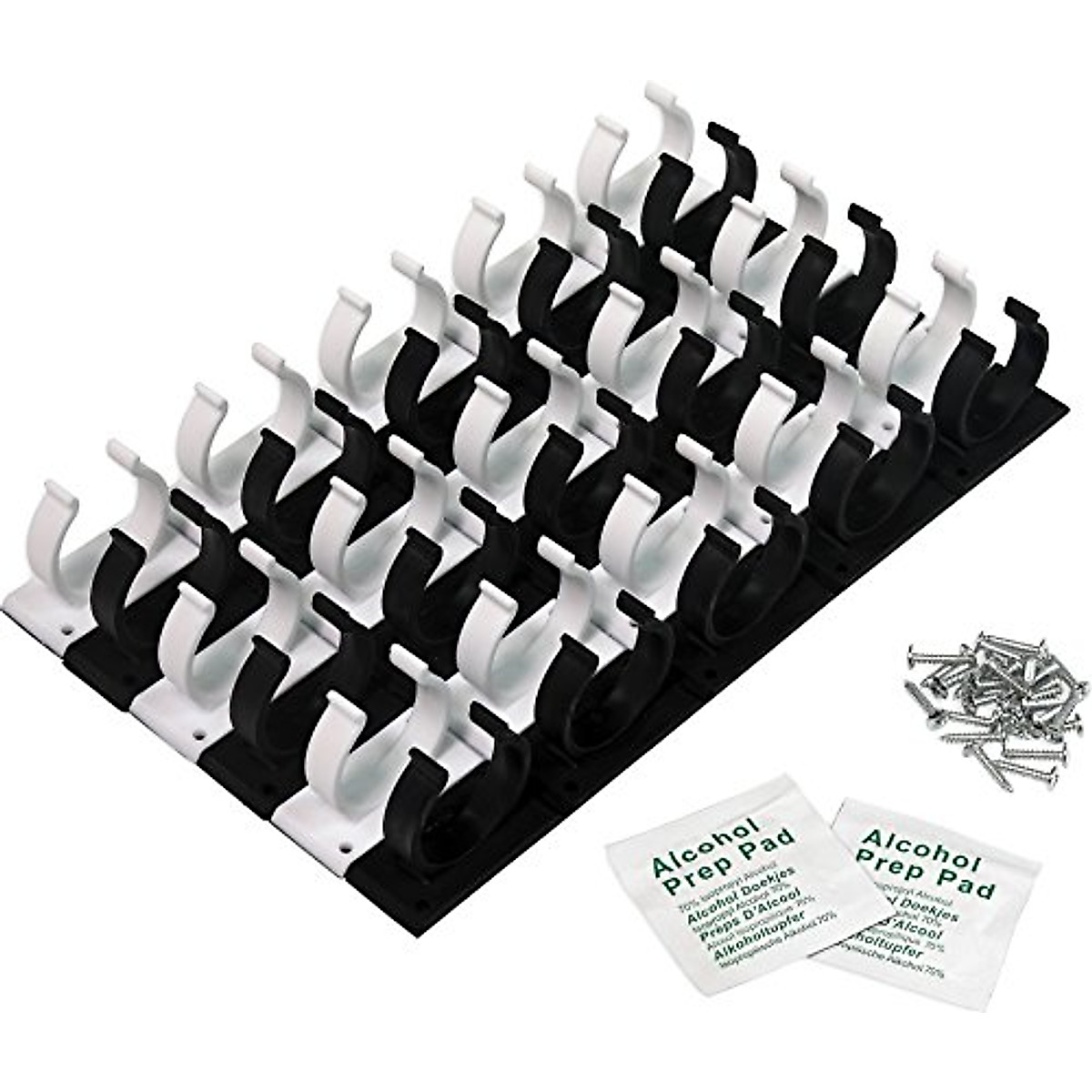 Simple Houseware 30 Spice Gripper Clips Strips Cabinet Holder - 6 Strips, Holds 30 Jars