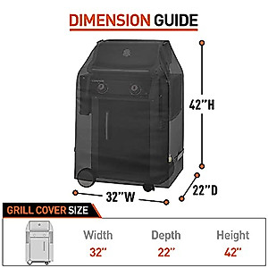 Arcedo Small Grill Cover 32 Inch, 2 Burner BBQ Gas Grill Cover, Heavy Duty Waterproof Outdoor Barbecue Cover with Handles, Fits Weber, Brinkmann, Char Broil, Holland and More Grills, Black