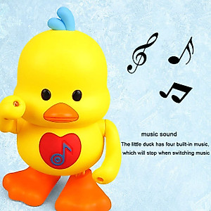 Areytrv Dancing Duck - 2023 New Musical Duck Toy, Baby Preschool Educational Learning Toy w/Led Lights & Music, Dancing and Singing Musical Duck for 1+ Year Old Baby Toddler (Yellow)