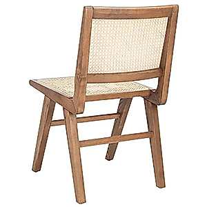 Safavieh Couture Home Collection Hattie Walnut French Cane Living Room Dining Accent Chair (Fully Assembled) -Set of 2 SFV4101D-SET2