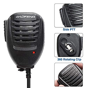 BAOFENG 2 Pack Original UV-5R Mic for Ham Radio Shoulder Speaker Mic Compatible with BaofengBF-F8HP UV-5R UV-5R Plus GT-3 BF-888s can be Used as Police Walkie Talkie Two Way Radio Accessories