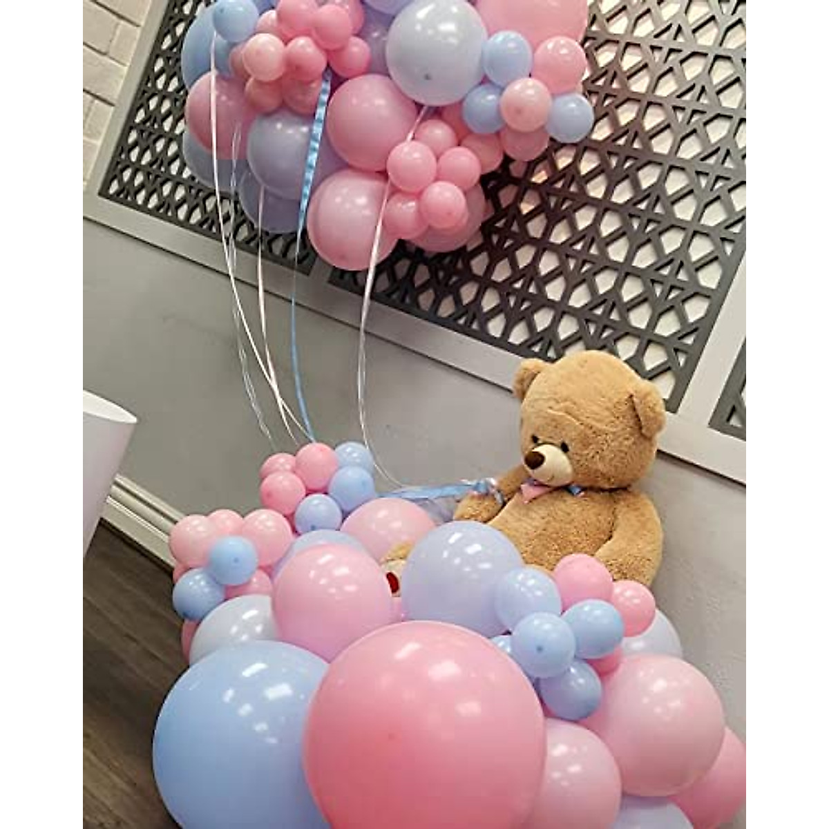 Gender Reveal Pink Blue Balloons , 12 inch Pink and Blue Confetti Latex Balloons For Birthday Baby Shower Gender Reveal Party Supplies and Decorations