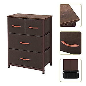 AZL1 Life Concept Dresser Storage Furniture Organizer-Large Standing Chest for Bedroom, Office, Entryway, Living Room and Closet-4 Removable Fabric Drawers, Coffee