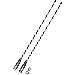Walkie Talkie Antenna for Baofeng Antenna Upgrade 15.6-Inch Whip Dual Band UV VHF/UHF 144/430Mhz Antennas SMA-F for UV-5R UV-82 BF-F8HP (2 Pack)