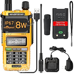 BAOFENG UV-9R PRO Dual Band Two-Way Radio Ham Radio Waterproof IP67 Transceiver Walkie Talkie Rechargeable 8W Ham Radio Upgraded Version of UV-5R with Type-C Charger Cable