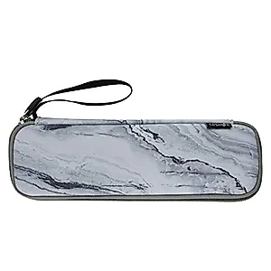 CM Reusable Portable Travel Tableware Carrying Bag Storage Case Cutlery Flatware Organziers for Straw Spoon Fork Chopsticks Utensil Holder (Marble White Pattern)