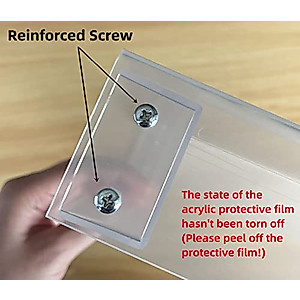 HEYJOY FloatingShelves Clear Acrylic Display Risers Wall Mounted Storage Stand 4 Tiers for Funko Pop Action Toy Pantry Cupboard Room Bathroom(11.8x1.8x15.4inch)