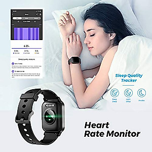 SoundPEATS Smart Watch Fitness Tracker with All Day Heart Rate Monitor Sleep Quality Tracker IP68 Waterproof 1.4" Large Touch Screen Call & Message Reminder 12 Sports Modes for iPhone Android Phones