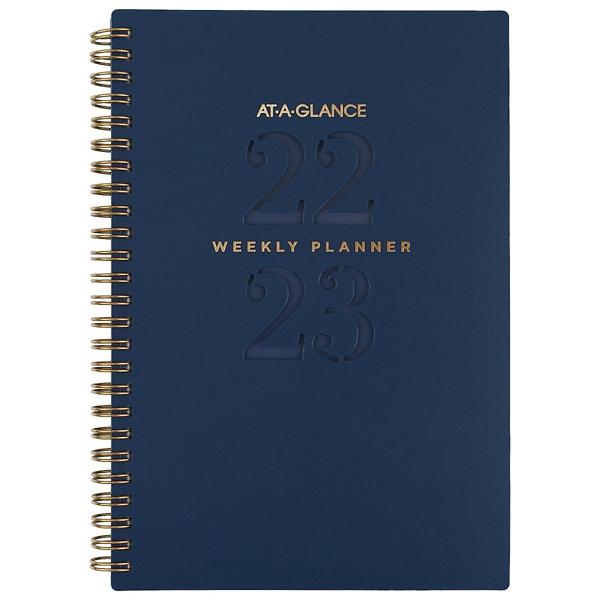 AT-A-GLANCE 2022-2023 Planner, Weekly & Monthly Academic, 5-1/2" x 8-1/2", Small, Signature Lite, Navy (YP20LA20)