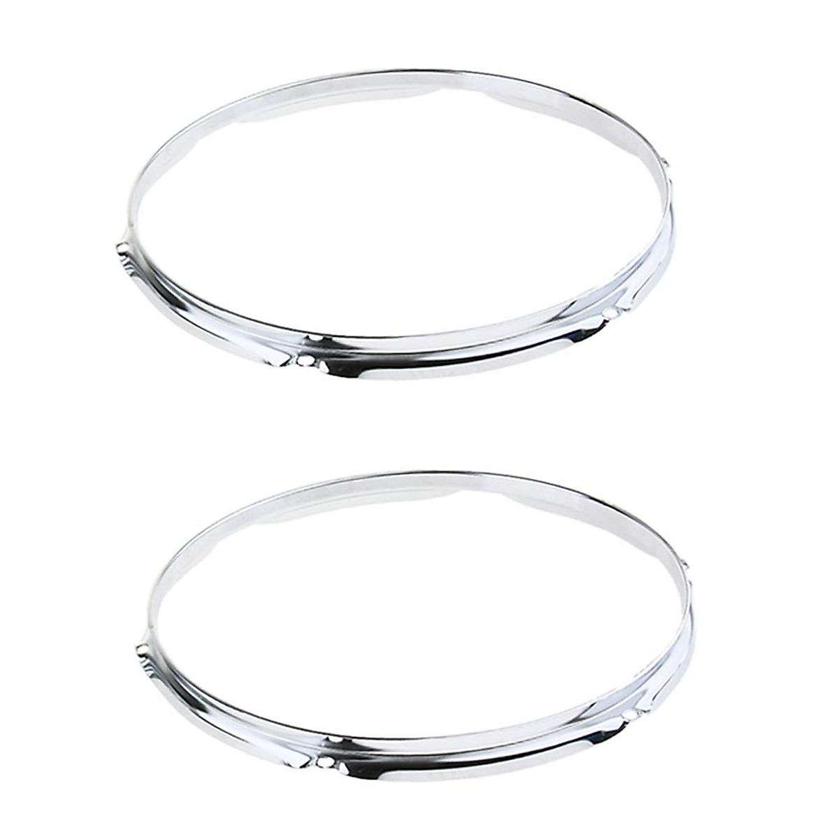 1 Pair Tom-Tom Drum Hoop Die Cast Ring Rim for 10/12/13/14inch Tom Drum - Silver, 13inch 6 Hole