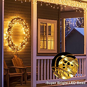 YEOLEH Outdoor Solar Lights String, 2 Pack Each 33FT 100 LED Waterproof Solar Powered Fairy Decorative Lights with 8 Lighting Modes for Porch Balcony Patio Camping Wedding (Warm White)