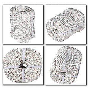 TINVHY 5/8Inch x 150FT Arborist Bull Rope, Double Braid Polyester Rope, Tree Rigging Line Utility Rope for Halyard, Sailboat Weathered Line, Tree Work, Camping, Swings, Tying Goods