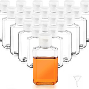 HULISEN 24 Pack of 2oz Travel Size Bottles, Plastic Clear Travel Bottles for Toiletries, Empty Mini Travel Containers with Flip Cap, Leak Proof Refillable Lotion Bottles for Hand Sanitizer, Shampoo