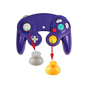 Magik 20-40Pc for Gamecube Thumbstick Caps Replacement Controller Joystick Rubber (20 Pack(10 Ea), Yellow+Gray)