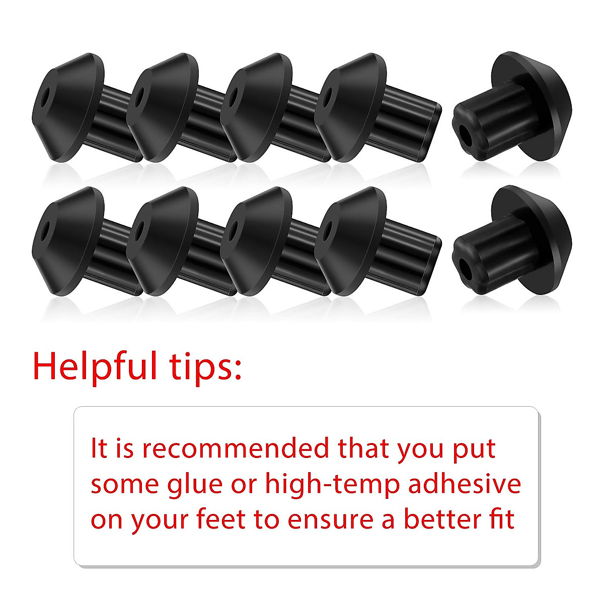 48 Pieces Rubber Grate Feet Rubber Foot Replacements Compatible with GE WB2K101 Gas Range Burner Grate, Replace Part Number WB02T10461, AP2622260, PS241358