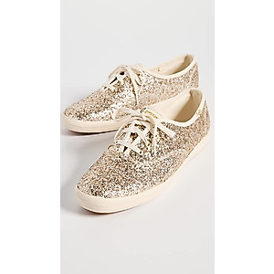 Keds Women's Champion Glitter Sneaker, Gold, 8.5