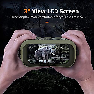 GTHUNDER Digital Night Vision Goggles Binoculars for Total Darkness—FHD 1080P Infrared Digital Night Vision, 32GB Memory Card for Photo and Video Storage—Perfect for Surveillance