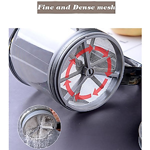 Flour Sifter,Sifter for Baking,Flour Sieve with Hand Press Design,3 Cup Capacity Fine Mesh Kitchen Cooking Sieve Tools for Cooking,BPA Free,Gray (Grey Sifter)