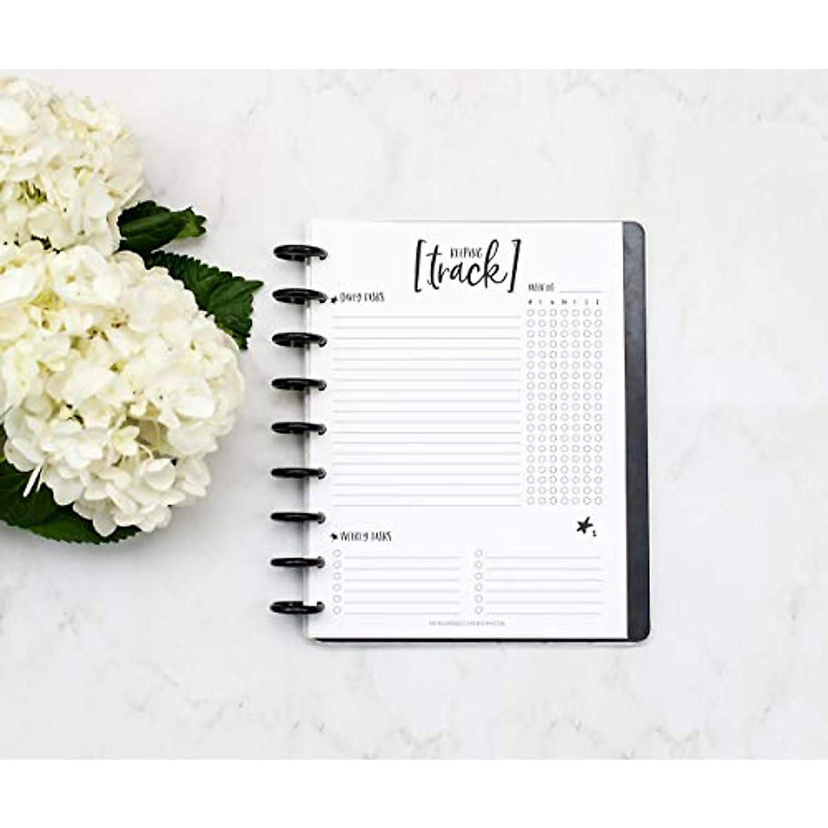 BetterNote Keeping Track Refill Pages for Discbound Notebook, Habit Tracker, Fits Disc TUL, Daily Weekly To Do, Happy Planner, ARC, Levenger Circa, Talia (Whimsy- 6 months, 9-Disc, 7"x9.25")