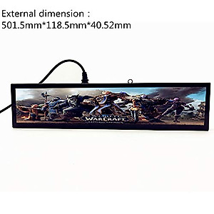 DHL/UPS for 19 inch Ultra Wide Stretched Bar LCD Advertising Display with 1920 * 360 ，External Dimension： 501.5mm*118.5mm*40.52mm，Support HDMI Input
