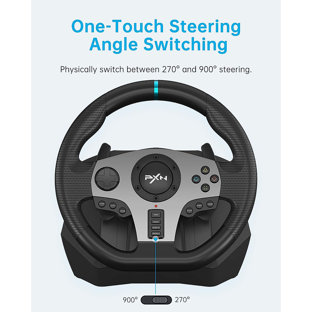 PXN V9 Gaming Racing Wheel with Pedals and Shifter, 270/900 Degree Steering Wheel for PC, Xbox One, Xbox Series X/S, PS4, PS3 and Switch