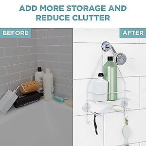 Zenna Home Zenna HomeOver The Shower 2 ShelvesWhite Over-The-Showerhead Caddy, 2 Shelves, White