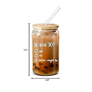 NEWELEVEN 30th Birthday Gifts For Her Him - 1994 30th Birthday Decorations for Women, Men - 30 Year Old Gifts Idea for Best Friend, BFF, Sister, Brother - 16 Oz Coffee Glass