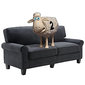 Serta Copenhagen 73" Sofa - Pillowed Back Cushions and Rounded Arms, Durable Modern Upholstered Fabric - Charcoal