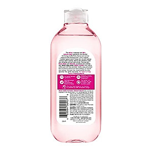 Garnier SkinActive Micellar Water with Rose Water and Glycerin, Facial Cleanser & Makeup Remover, All-in-1 Hydrating, 13.5 fl. oz, 1 count (Packaging May Vary)