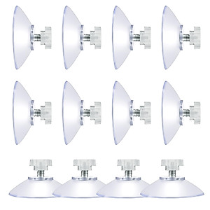 12PCS Screw Suction Cups Glass Suction Pads Clear PVC Plastic Sucker Pads Without Hook Round Threads Suction Cups with Knurled Nut Clear for Outdoor Kitchen Bathroom Window Mirror Daily Hanging(25MM)