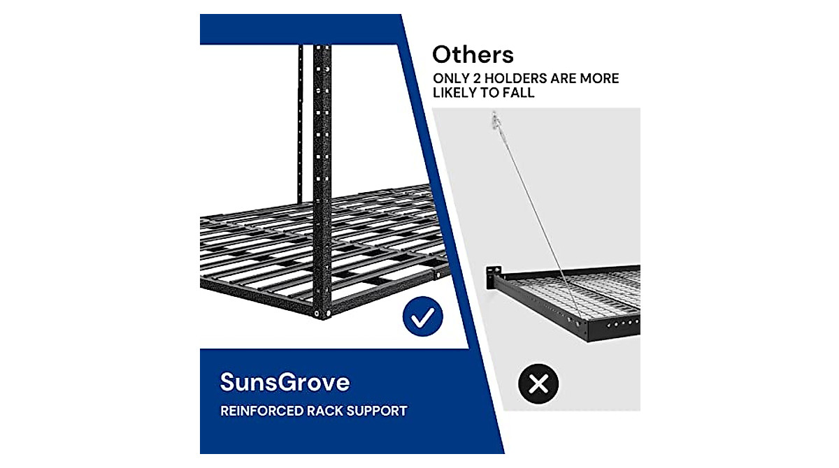 SunsGrove 4x8 Adjustable Garage Storage Rack - 750LBS