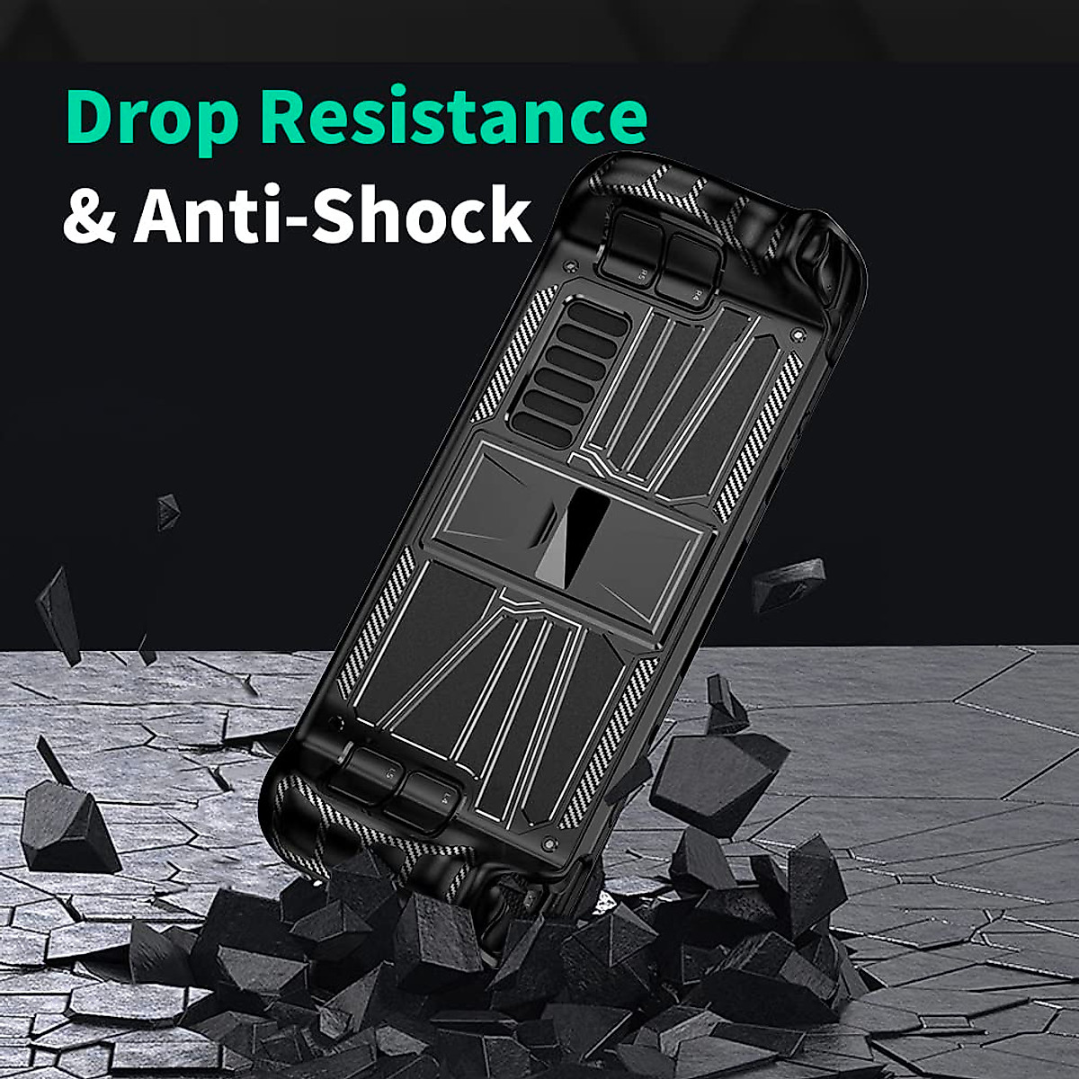 Funalot Adjustable Kickstand Case for Steam Deck 2022, TPU+PC Protective Case Cover, Full Protection, Shock-Absorption, Non-Slip & Anti-Collision Case Compatible with Steam Deck Valve Accessories