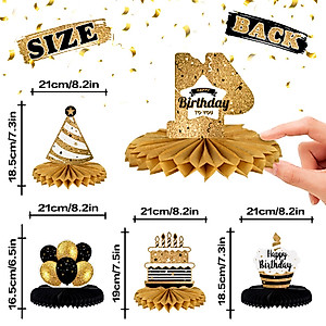 LINGTEER Happy 41st Birthday Table Honeycomb Centerpieces Cheers to 41st Birthday 41 Years Old Party Table Decorations Gift Sign.