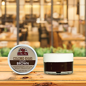 OKAY Colored Edges Dark Brown - Root Touch Up, Edge Control, Root Cover Up, Black Edge Gel, Gray Hair Cover Up for Women & Men, Hairline Coverage for Hair Loss, Thinning - 0.5 Oz (Pack of 1)